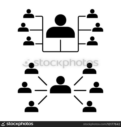 Organization chart with people icons and positions. Corporate hierarchy ...