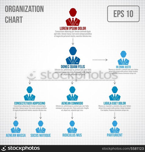 Organizational chart infographic business hierarchy boss to employee ...
