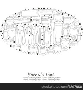 Oval Coloring vector illustrations. Set of elements for the care of the ...