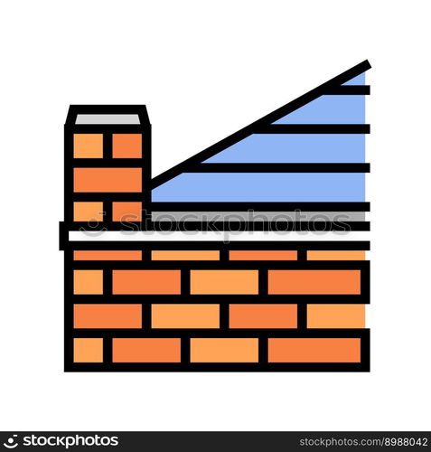 parapet building house color icon vector. parapet building house sign ...