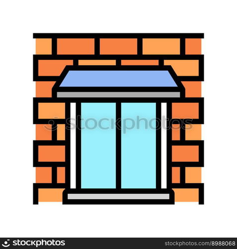 parapet wall building house color icon vector. parapet wall building ...