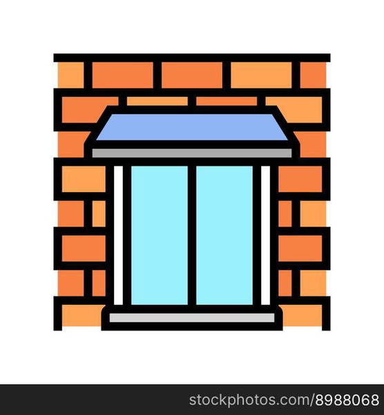 parapet wall building house color icon vector. parapet wall building ...
