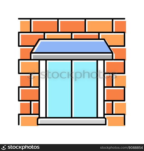 parapet wall building house color icon vector. parapet wall building ...