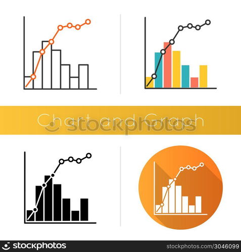 Pareto curve icon. Information chart and graph. 80-20 rule ...