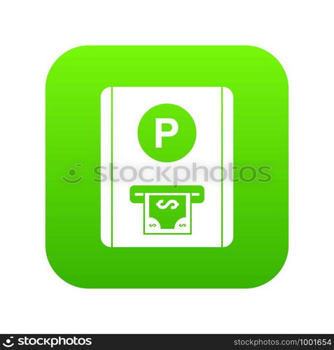 Parking fee icon digital green for any design isolated on white vector ...