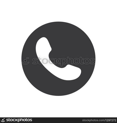 Phone icon Call icon. Black phone icon on a gray background ...