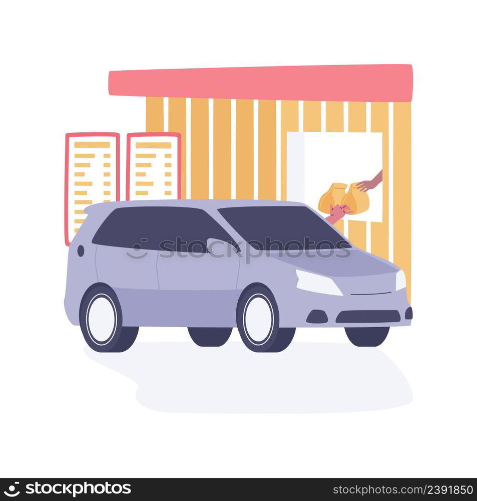 Place an order isolated cartoon vector illustrations. People drive in ...