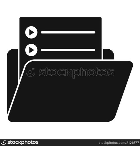 Playlist folder icon simple vector. Music play. Video book. Playlist ...