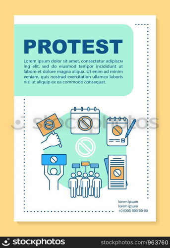 Political protest poster template layout. Government manifestation ...