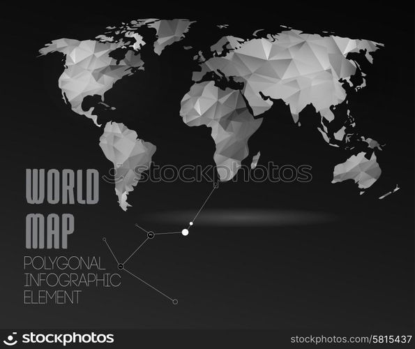 Polygonal World Map and Information Graphics. World Map and typography ...