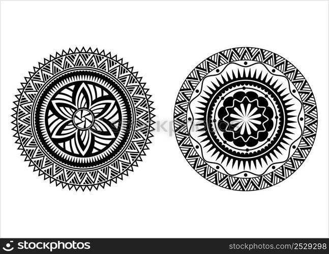 Polynesian Style Circular Shape Tattoo, Maori Traditional Round Circle ...