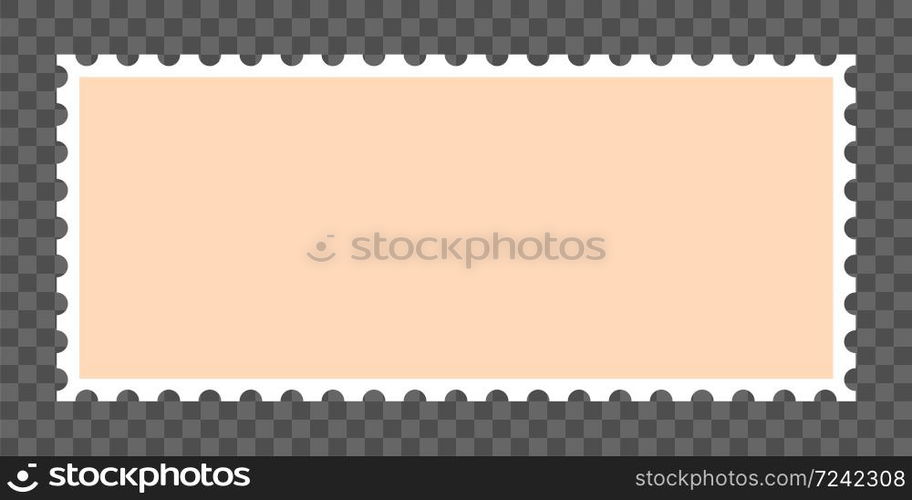Postage stamp frame icon. Vector isolated rectangle post. Transparent ...