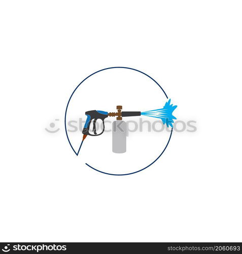 Pressure washing gun logo template. Cleaning vector design. Tools ...