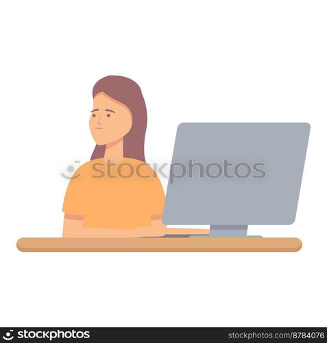 Programming classroom icon cartoon vector. Computer technology ...