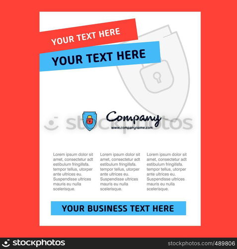 Protected shield Title Page Design for Company profile ,annual report ...