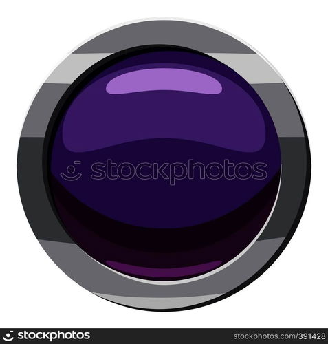 Purple button icon. Cartoon illustration of purple button vector icon ...