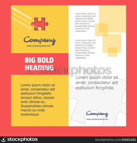 Puzzle piece Company Brochure Title Page Design. Company profile ...