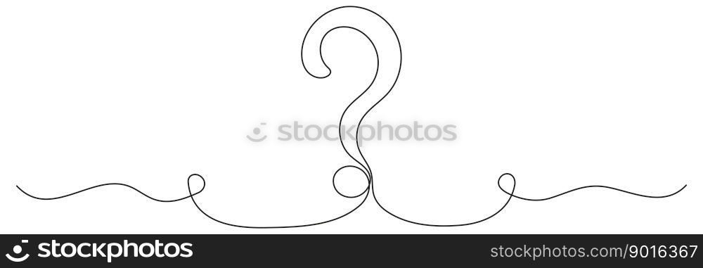 Question mark continuous one line drawing. Vector illustration isolated ...
