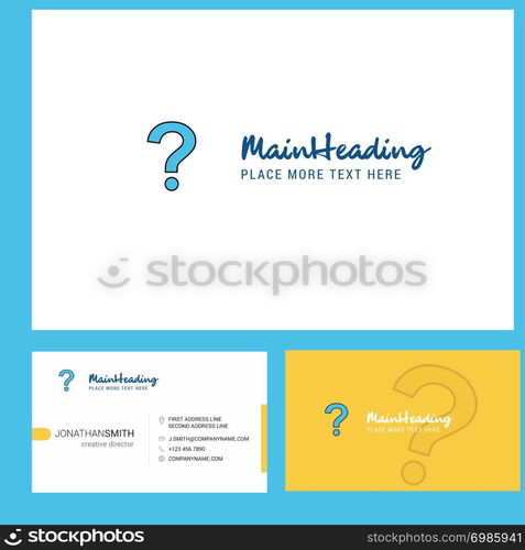 Question mark Logo design with Tagline & Front and Back Busienss Card ...
