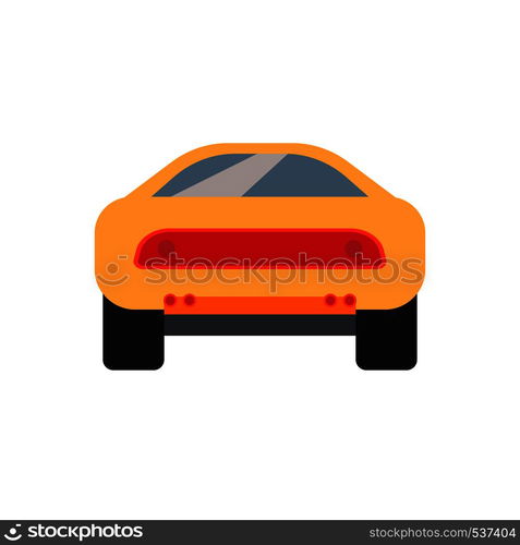 Race car back view yellow vector icon. Modern transportation design ...