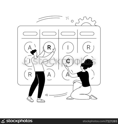 Raci Matrix Abstract Concept Vector Illustration Responsibility Assignment Matrix Linear