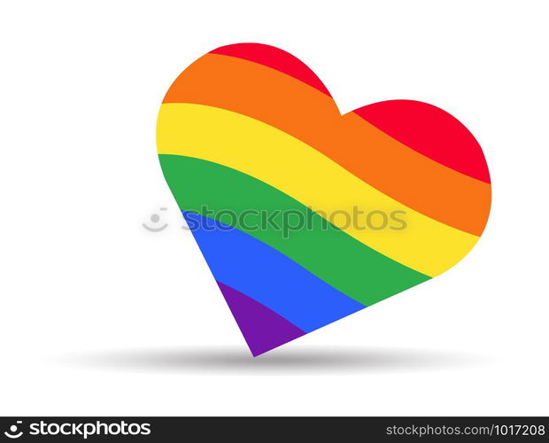Rainbow Flag Lgbt Symbol On Heart Vector Eps10 —