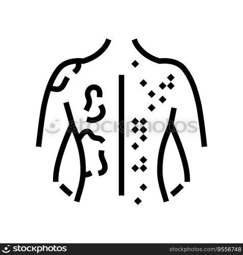 rash skin lesions disease symptom line icon vector. rash skin lesions ...