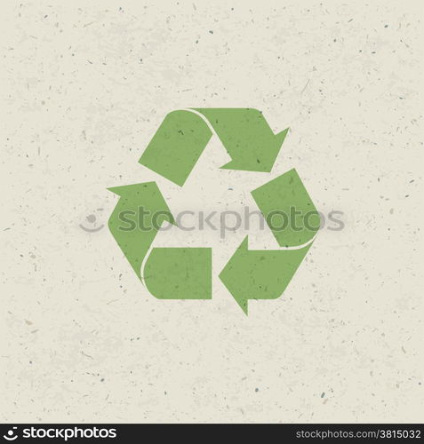 Recycled symbol on paper texture. Design set, Vector — Stockphotos.com