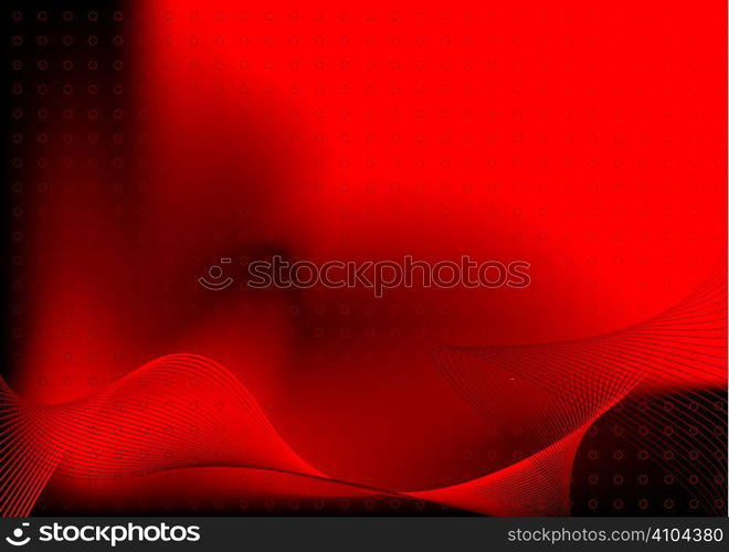 Red hot background with flowing wave lines and repeating circle design ...