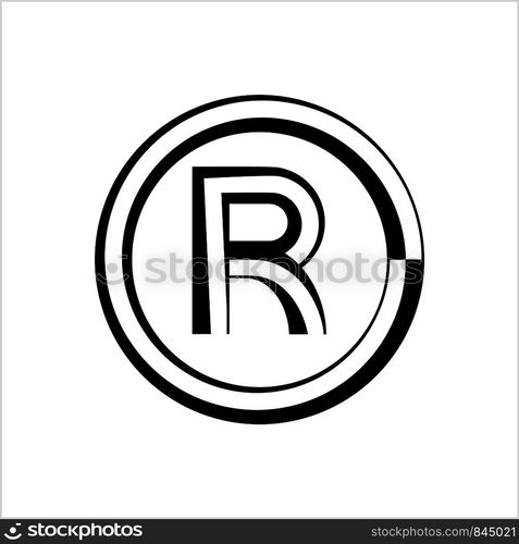 Registered Trademark Icon, Letter R Symbol Vector Art Illustration ...