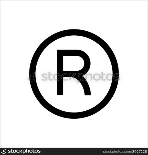 Registered Trademark Icon, Letter R Symbol Vector Art Illustration ...