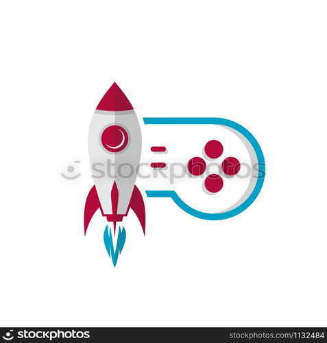 rocket game console turbo speed joystick controller vector. rocket game ...
