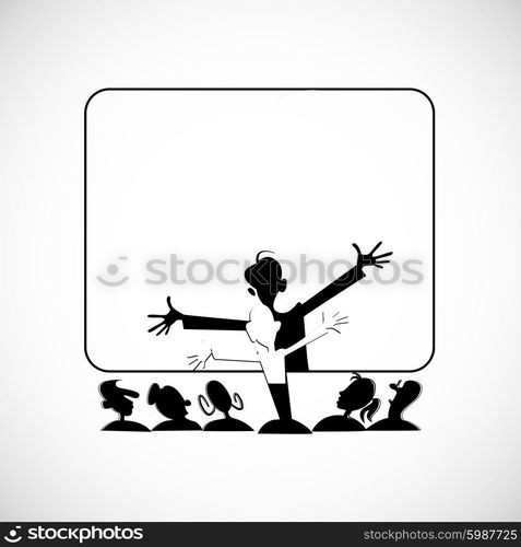 Screening of the reaction audience. Vector sketch.. Screening of the ...