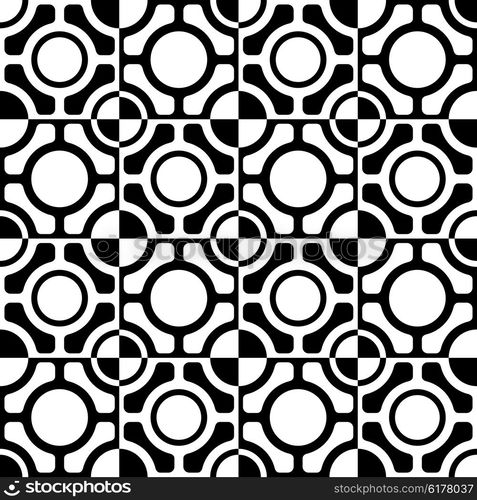 Seamless Grid Pattern. Vector Black and White Background. Regular ...