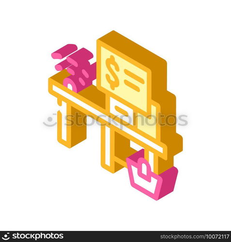 self-service checkout isometric icon vector. self-service checkout sign. isolated symbol ...