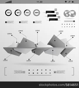 Set shadows elements of infographics. Modern elements of info graphics ...