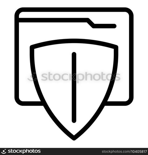 Shield folder icon outline vector. Storage file. Safety data. Shield ...