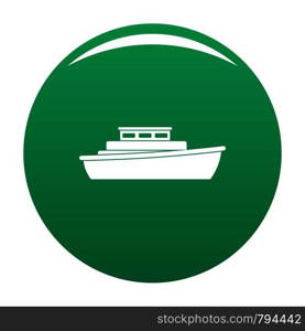 Ship icon. Simple illustration of ship vector icon for any design green ...