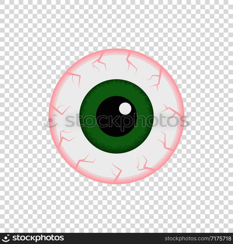 sick green eye on transparent background, flat style. sick green eye on ...