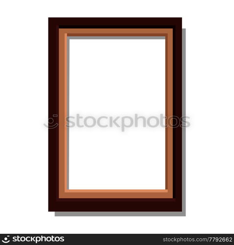 Simple brown rectangular frame isolated on white background ...