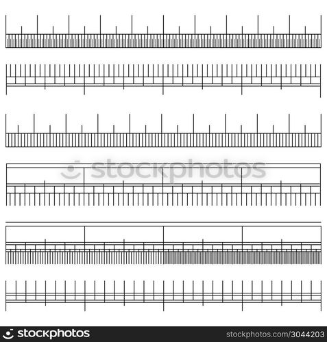 Size Indicator Set Vector. Different Types Unit Distances. Measuring ...