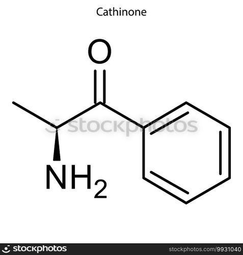 Skeletal formula of Cathinone. chemical molecule . Template for your ...