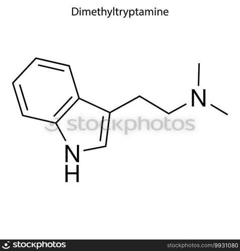 Skeletal formula of Dimethyltryptamine. chemical molecule . Template for your design . Template ...