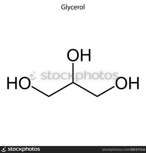 Skeletal formula of Glycerol. chemical molecule . Template for your ...
