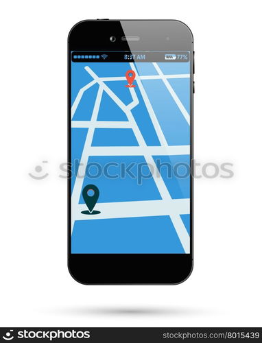 Smartphone map location. Smart phone map location. Smartphone location ...
