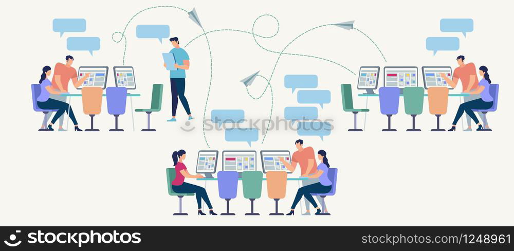 Social Network and Teamwork Concept. App for Information Exchange ...