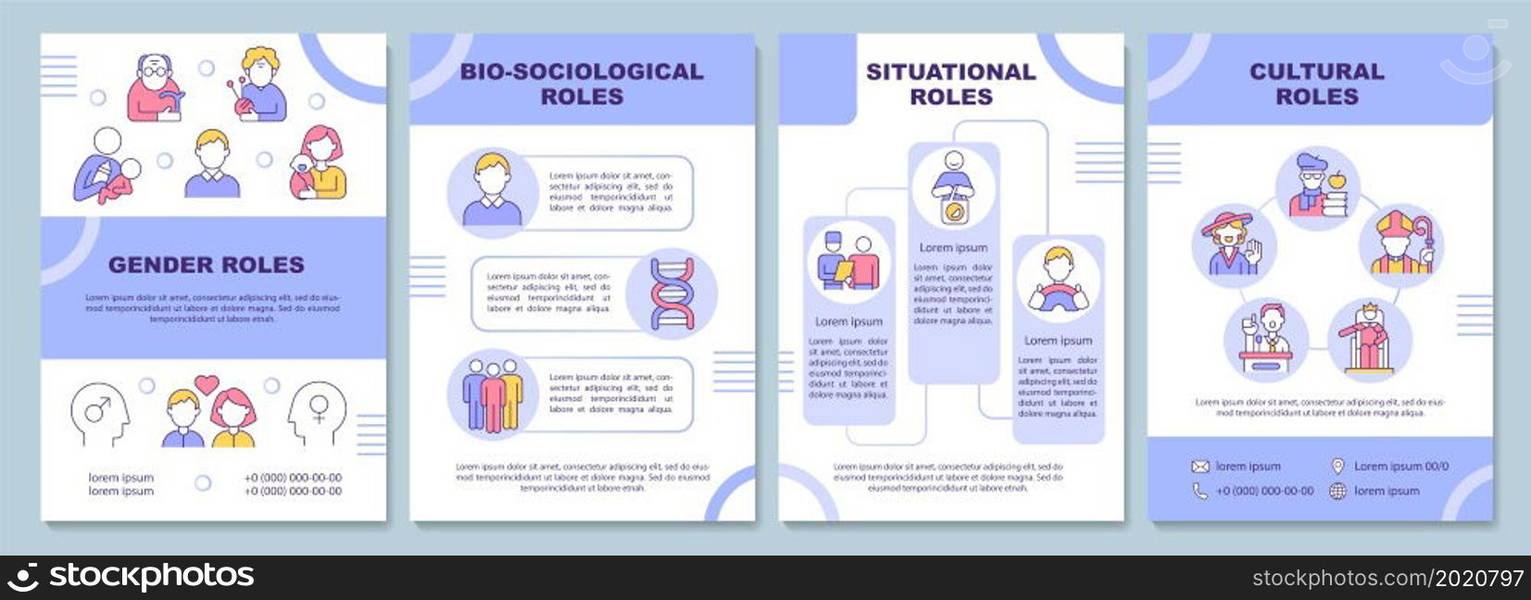 Positive healthy relationships purple brochure template. Trust, consent ...