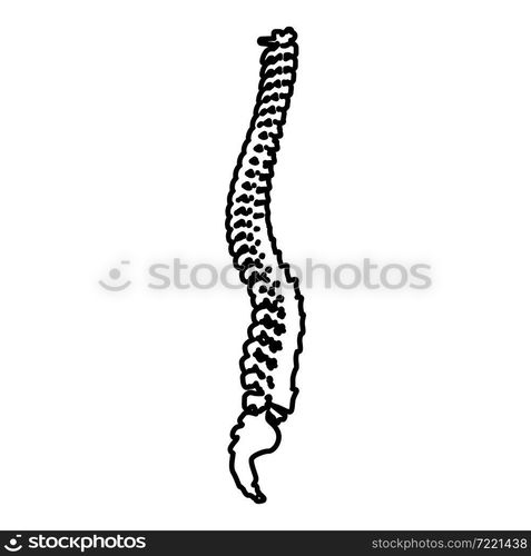 Spinal vertebral column spine backbone contour outline icon black color ...