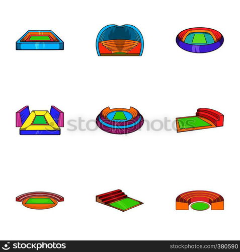 Sport complex icons set. Cartoon illustration of 9 sport complex vector ...