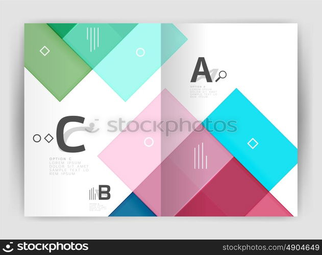 Squares and rectangles a4 brochure template. Vector design for ...